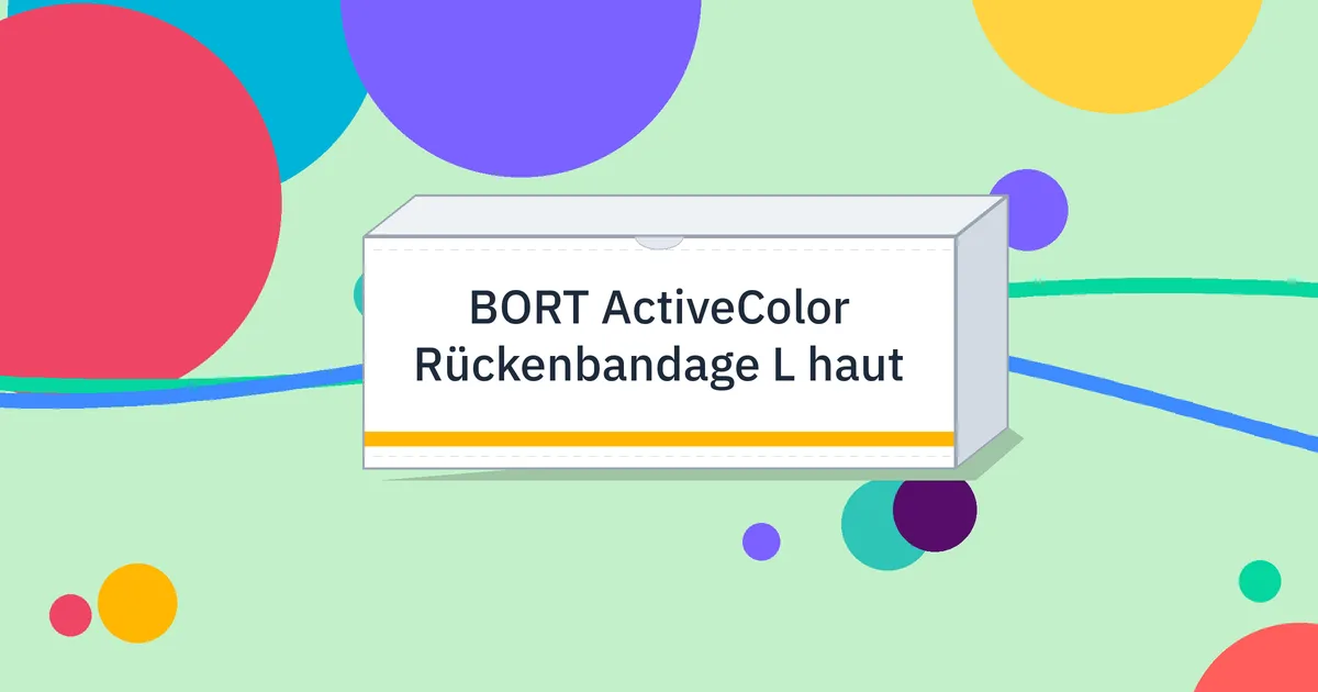 Symbolbild: Packung mit der Aufschrift BORT ActiveColor Rückenbandage L haut (PZN 05873483) – Verfügbarkeit und Bezug in Apotheken in Frankfurt am Main