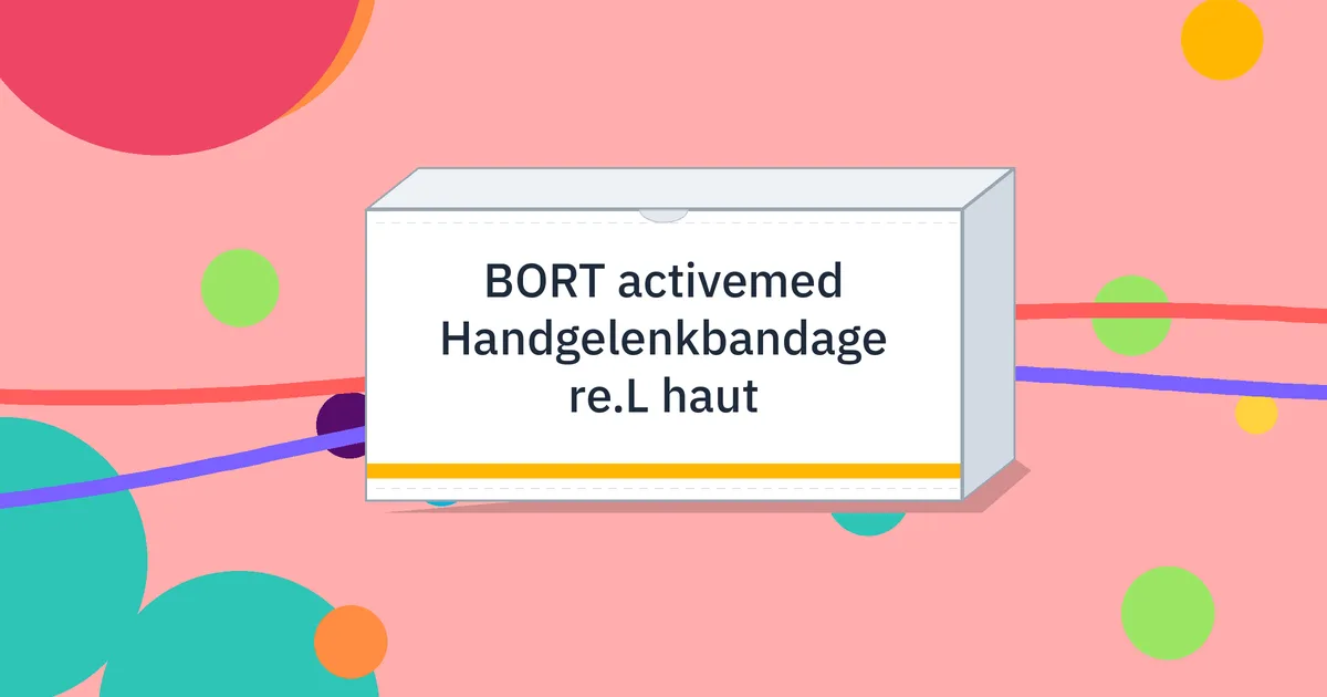 Symbolbild: Packung mit der Aufschrift BORT activemed Handgelenkbandage re.L haut (PZN 10786349) – Verfügbarkeit und Bezug in Apotheken in Frankfurt am Main