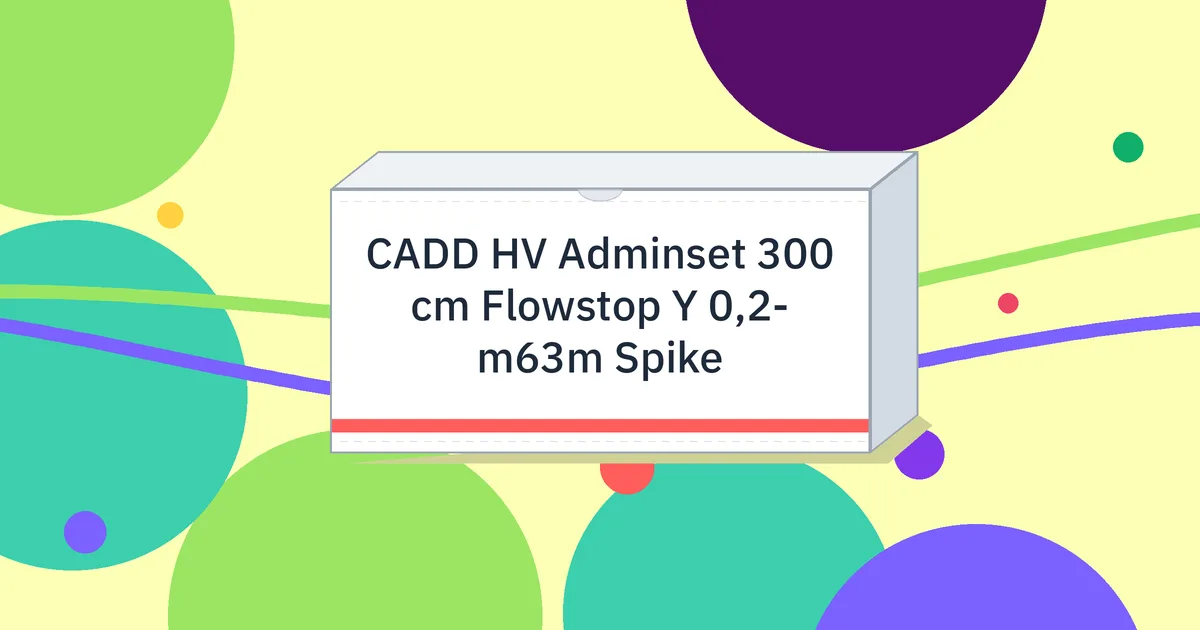 Symbolbild: Packung mit der Aufschrift CADD HV Adminset 300 cm Flowstop Y 0,2-m63m Spike (PZN 16786072) – Verfügbarkeit und Bezug in Apotheken in Frankfurt am Main