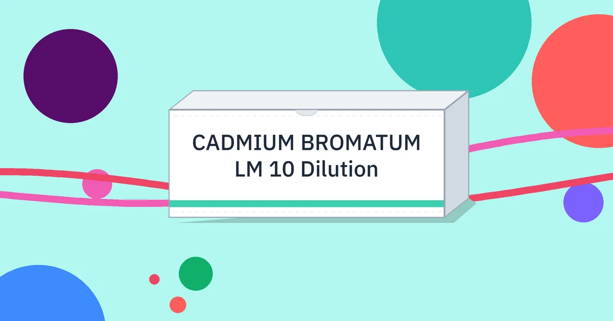 Symbolbild: Packung mit der Aufschrift CADMIUM BROMATUM LM 10 Dilution (PZN 12797819) – Verfügbarkeit und Bezug in Apotheken in Frankfurt am Main