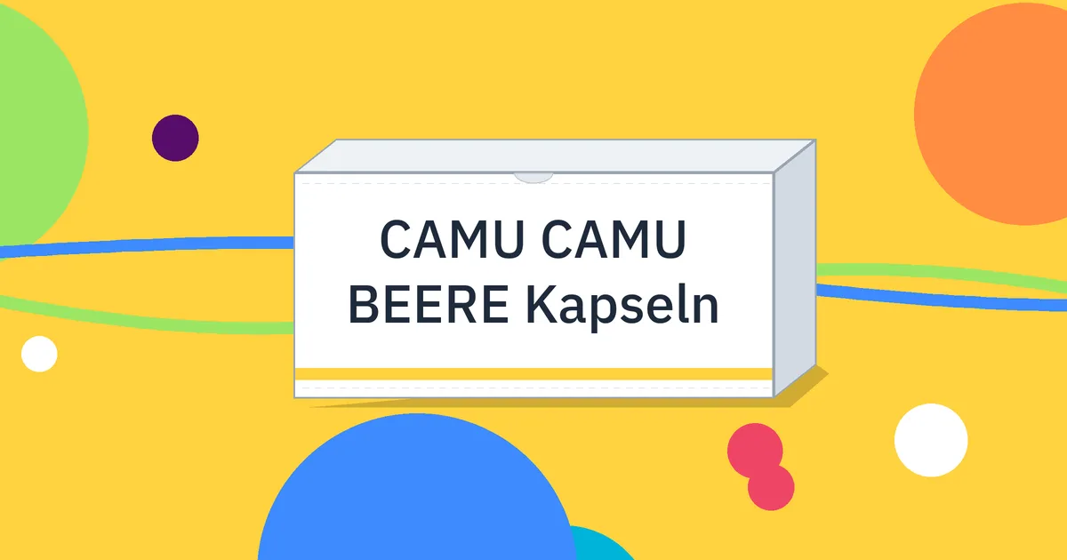 Symbolbild: Packung mit der Aufschrift CAMU CAMU BEERE Kapseln (PZN 11678395) – Verfügbarkeit und Bezug in Apotheken in Frankfurt am Main