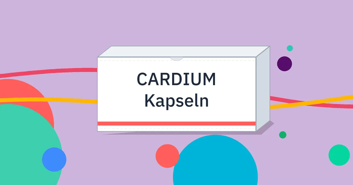 Symbolbild: Packung mit der Aufschrift CARDIUM Kapseln (PZN 19460431) – Verfügbarkeit und Bezug in Apotheken in Frankfurt am Main