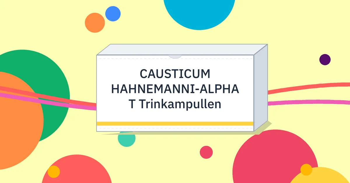 Symbolbild: Packung mit der Aufschrift CAUSTICUM HAHNEMANNI-ALPHA T Trinkampullen (PZN 10223089) – Verfügbarkeit und Bezug in Apotheken in Frankfurt am Main