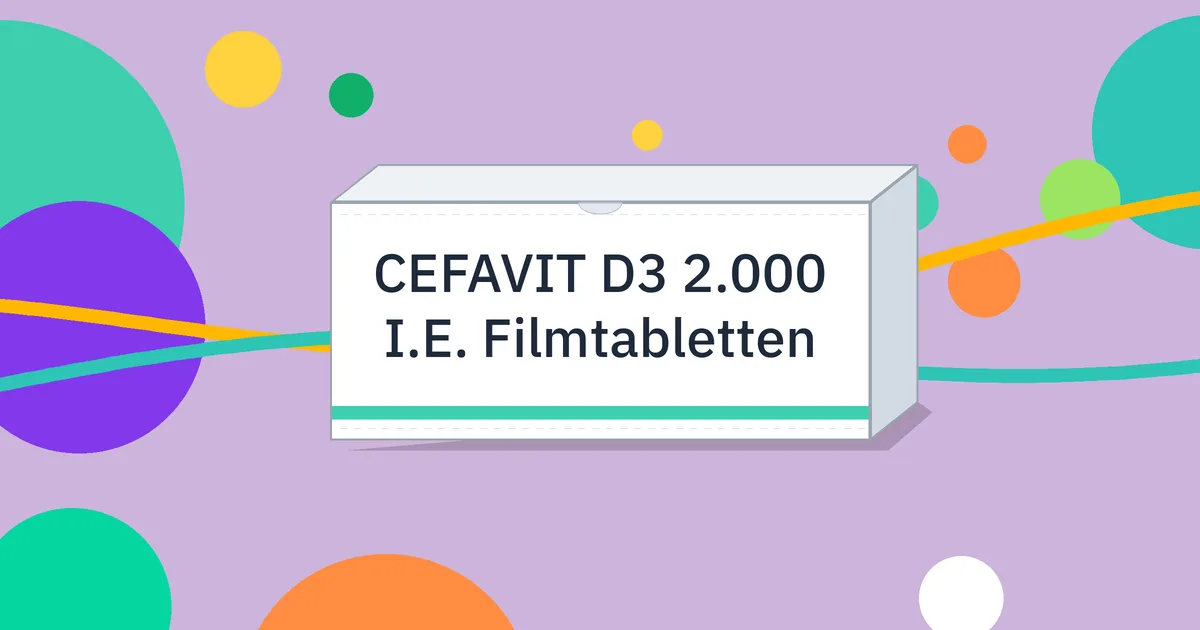 Symbolbild: Packung mit der Aufschrift CEFAVIT D3 2.000 I.E. Filmtabletten (PZN 12490044) – Verfügbarkeit und Bezug in Apotheken in Frankfurt am Main