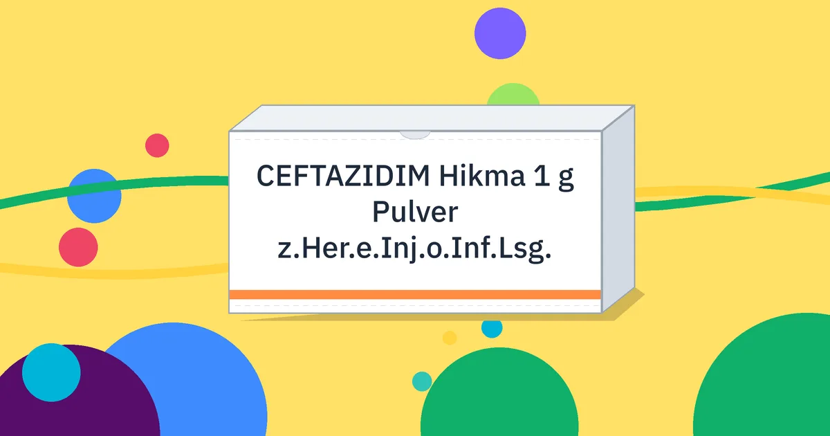 Symbolbild: Packung mit der Aufschrift CEFTAZIDIM Hikma 1 g Pulver z.Her.e.Inj.o.Inf.Lsg. (PZN 10984204) – Verfügbarkeit und Bezug in Apotheken in Frankfurt am Main