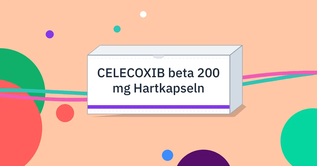 Symbolbild: Packung mit der Aufschrift CELECOXIB beta 200 mg Hartkapseln (PZN 05395411) – Verfügbarkeit und Bezug in Apotheken in Frankfurt am Main
