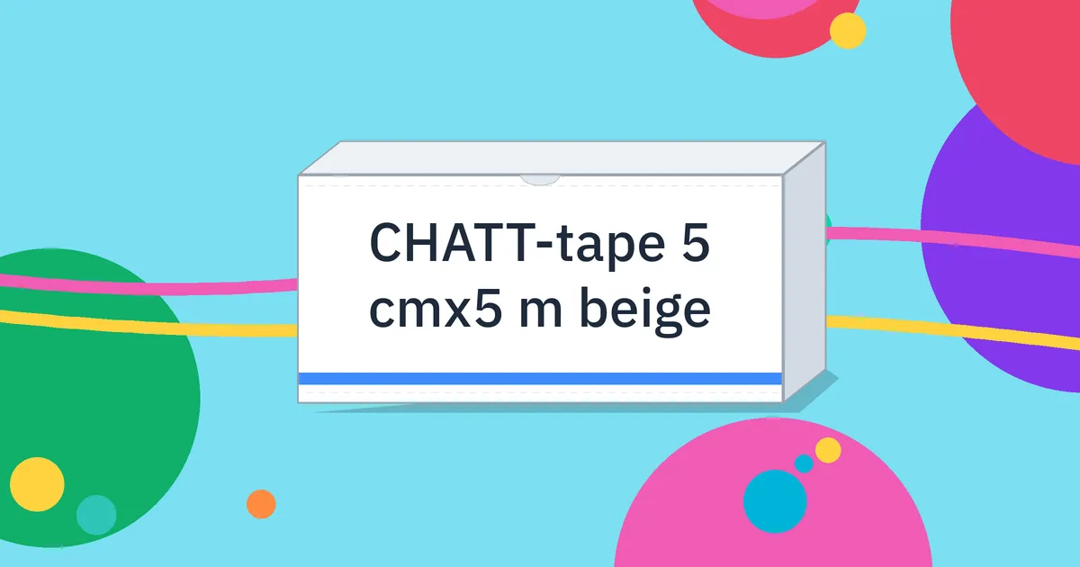 Symbolbild: Packung mit der Aufschrift CHATT-tape 5 cmx5 m beige (PZN 11879082) – Verfügbarkeit und Bezug in Apotheken in Frankfurt am Main