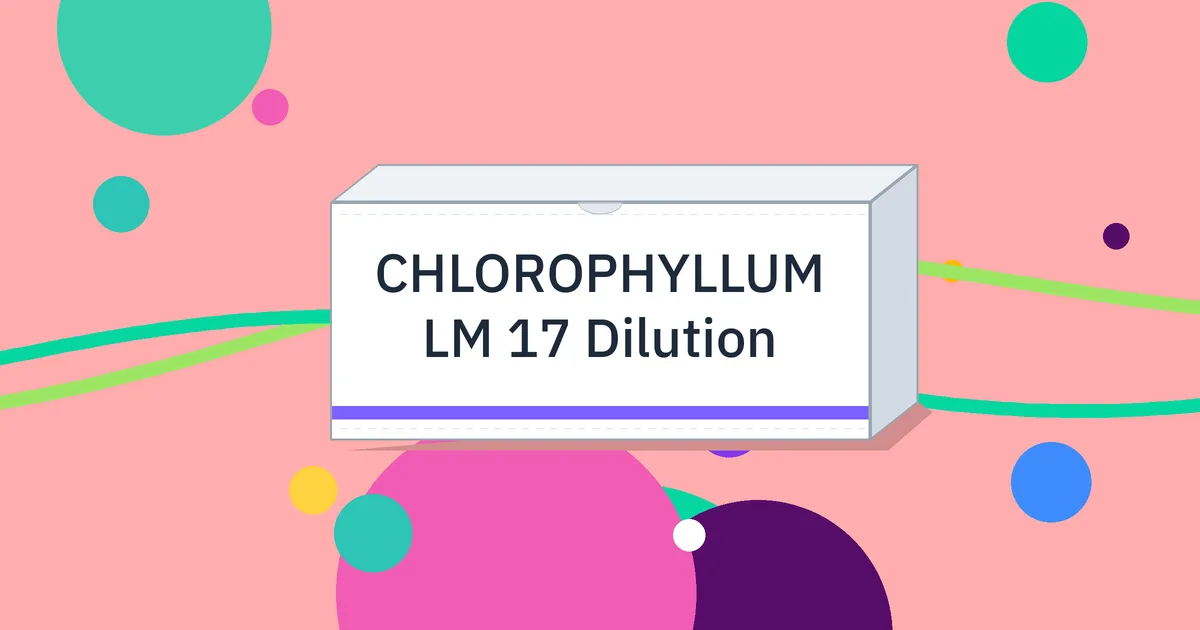 Symbolbild: Packung mit der Aufschrift CHLOROPHYLLUM LM 17 Dilution (PZN 13445086) – Verfügbarkeit und Bezug in Apotheken in Frankfurt am Main