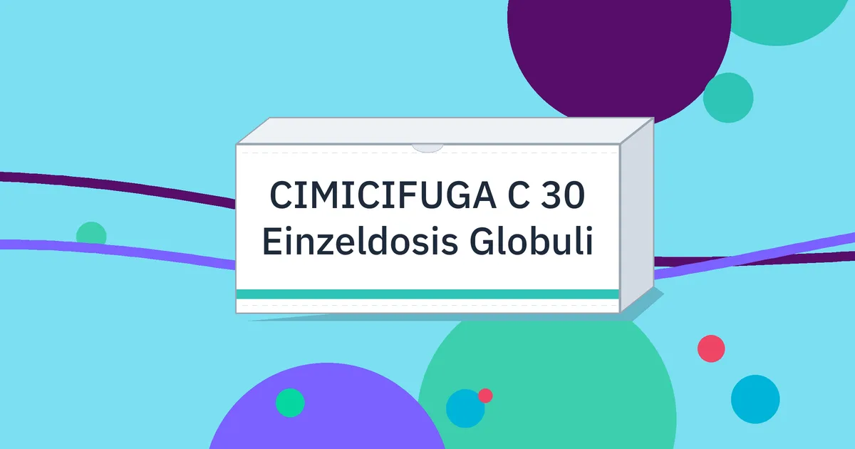 Symbolbild: Packung mit der Aufschrift CIMICIFUGA C 30 Einzeldosis Globuli (PZN 01542424) – Verfügbarkeit und Bezug in Apotheken in Frankfurt am Main