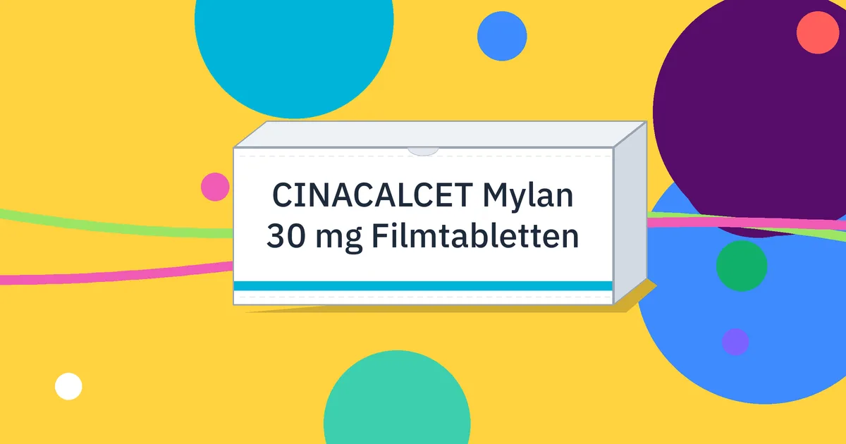 Symbolbild: Packung mit der Aufschrift CINACALCET Mylan 30 mg Filmtabletten (PZN 16036690) – Verfügbarkeit und Bezug in Apotheken in Frankfurt am Main