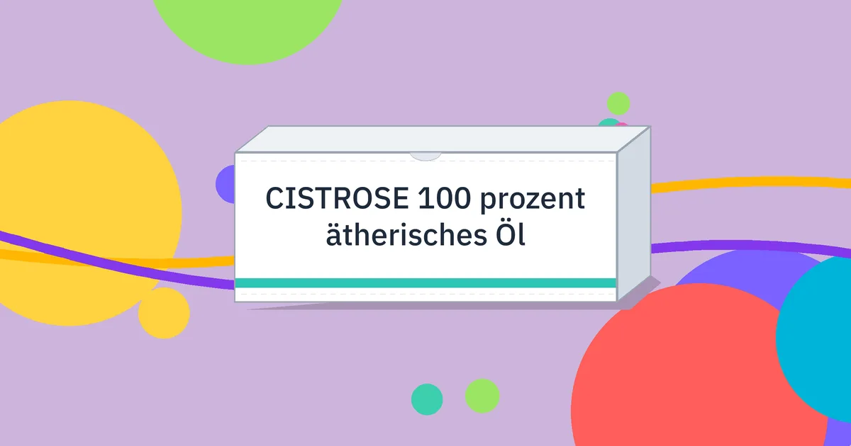Symbolbild: Packung mit der Aufschrift CISTROSE 100 prozent ätherisches Öl (PZN 07204355) – Verfügbarkeit und Bezug in Apotheken in Frankfurt am Main