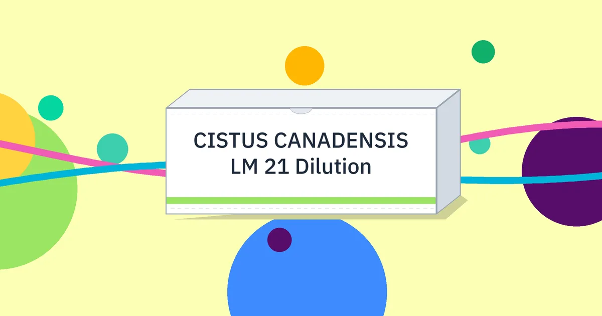 Symbolbild: Packung mit der Aufschrift CISTUS CANADENSIS LM 21 Dilution (PZN 12821417) – Verfügbarkeit und Bezug in Apotheken in Frankfurt am Main