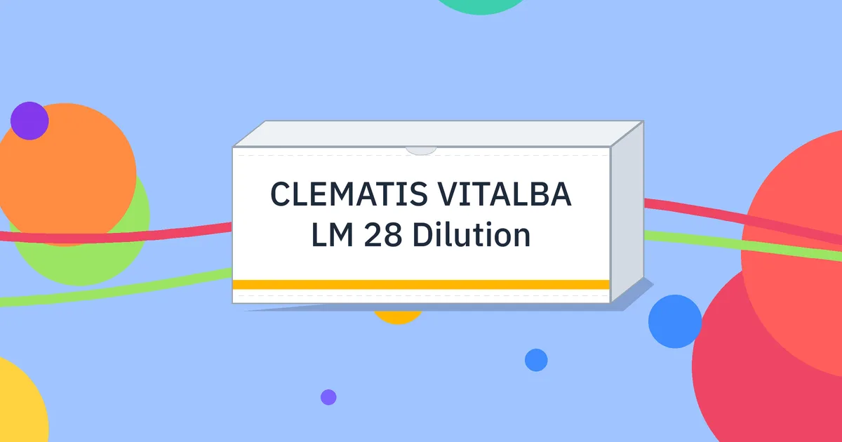 Symbolbild: Packung mit der Aufschrift CLEMATIS VITALBA LM 28 Dilution (PZN 13447547) – Verfügbarkeit und Bezug in Apotheken in Frankfurt am Main