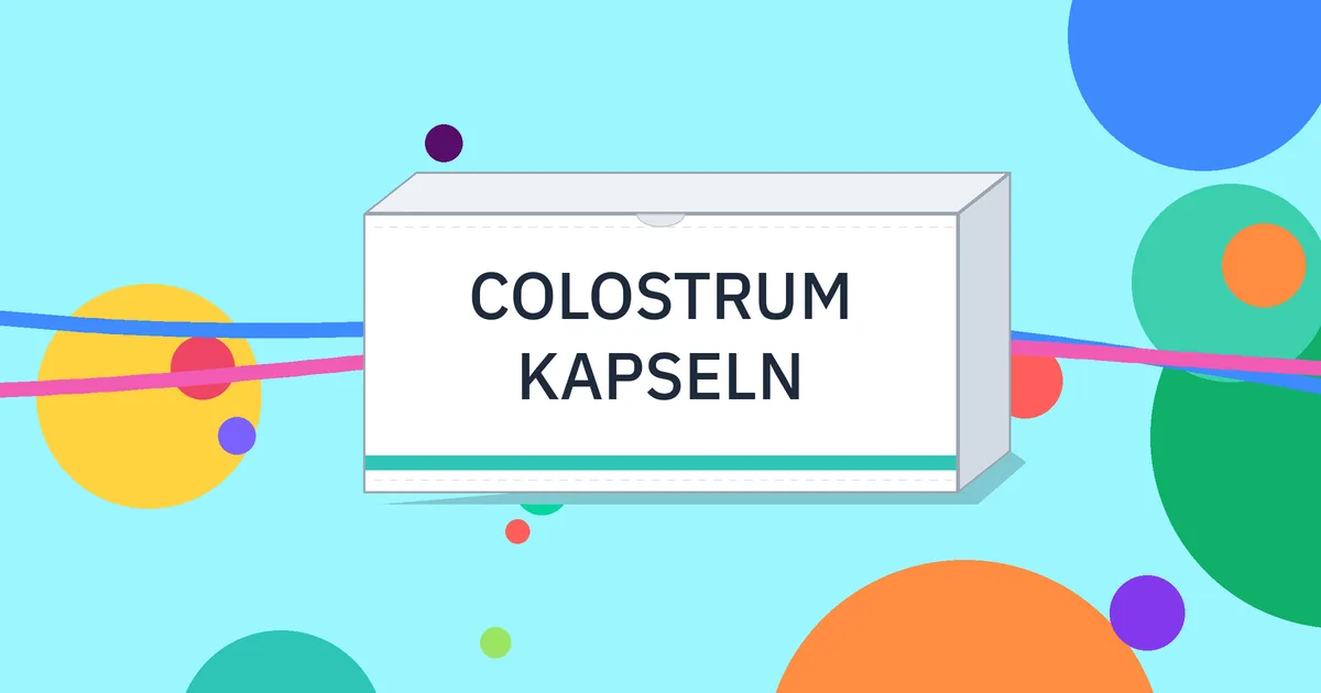 Symbolbild: Packung mit der Aufschrift COLOSTRUM KAPSELN (PZN 16764366) – Verfügbarkeit und Bezug in Apotheken in Frankfurt am Main