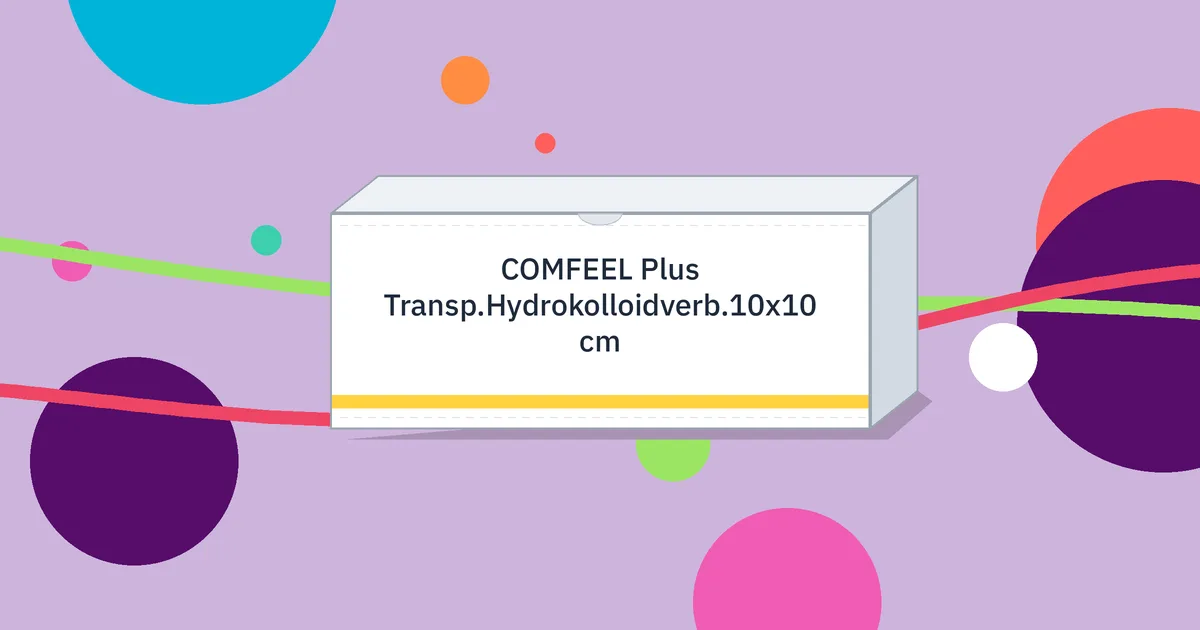 Symbolbild: Packung mit der Aufschrift COMFEEL Plus Transp.Hydrokolloidverb.10x10 cm (PZN 17569626) – Verfügbarkeit und Bezug in Apotheken in Frankfurt am Main