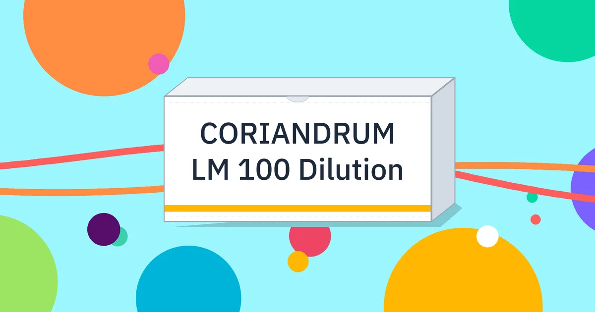 Symbolbild: Packung mit der Aufschrift CORIANDRUM LM 100 Dilution (PZN 12834733) – Verfügbarkeit und Bezug in Apotheken in Frankfurt am Main