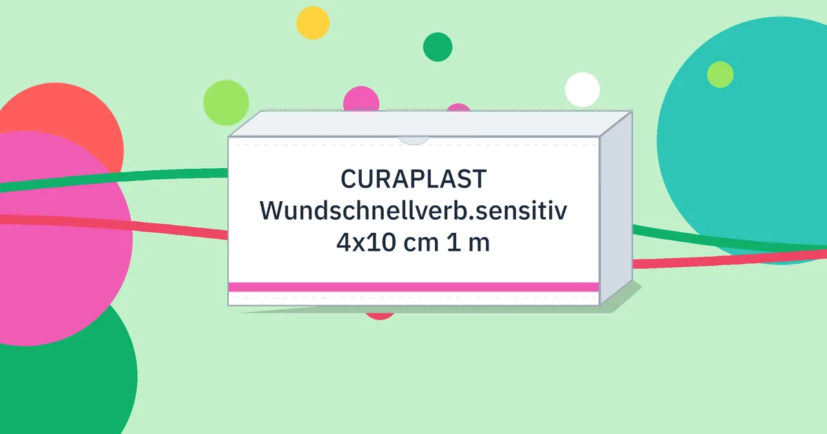 Symbolbild: Packung mit der Aufschrift CURAPLAST Wundschnellverb.sensitiv 4x10 cm 1 m (PZN 15997625) – Verfügbarkeit und Bezug in Apotheken in Frankfurt am Main