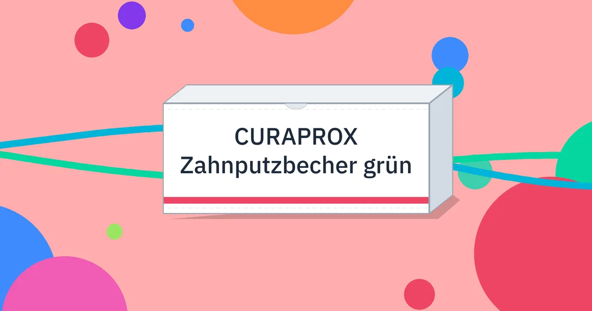 Symbolbild: Packung mit der Aufschrift CURAPROX Zahnputzbecher grün (PZN 18190260) – Verfügbarkeit und Bezug in Apotheken in Frankfurt am Main
