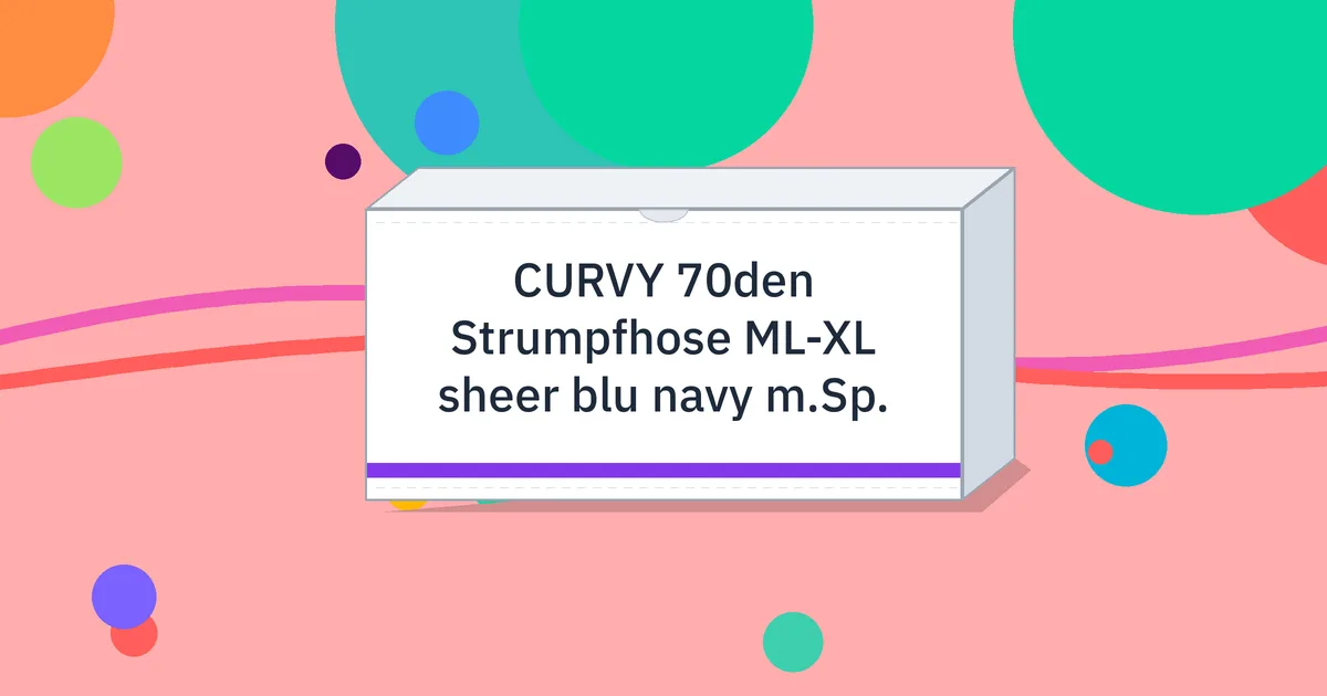 Symbolbild: Packung mit der Aufschrift CURVY 70den Strumpfhose ML-XL sheer blu navy m.Sp. (PZN 16175807) – Verfügbarkeit und Bezug in Apotheken in Frankfurt am Main