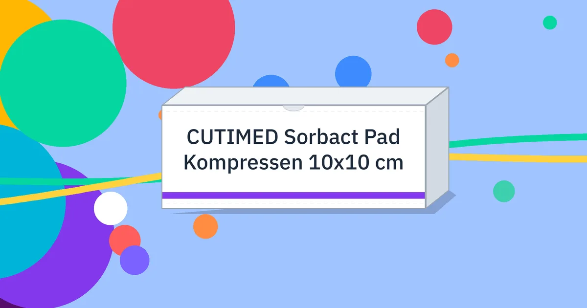 Symbolbild: Packung mit der Aufschrift CUTIMED Sorbact Pad Kompressen 10x10 cm (PZN 20846325) – Verfügbarkeit und Bezug in Apotheken in Frankfurt am Main