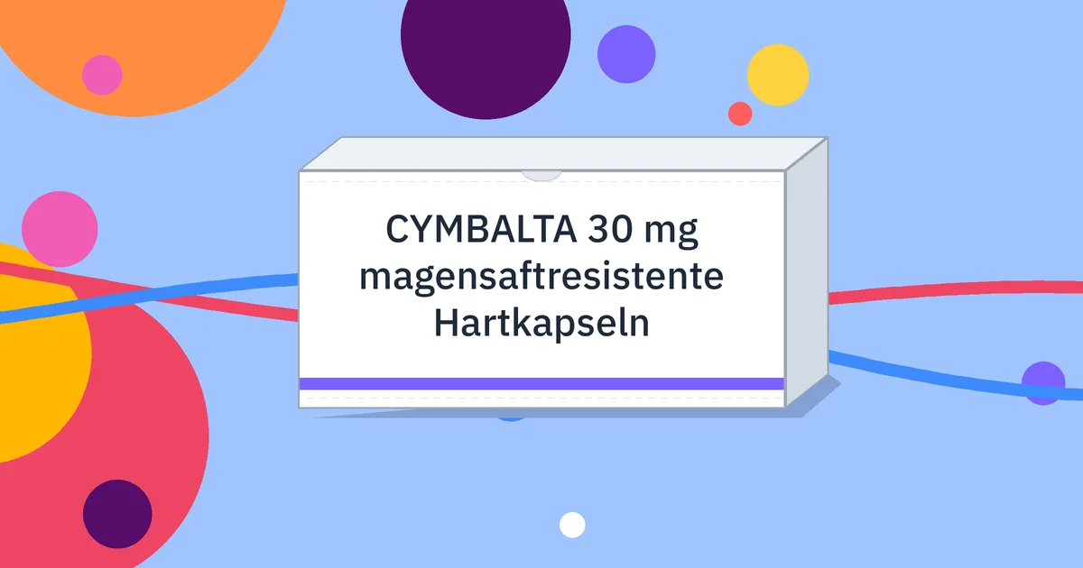 Symbolbild: Packung mit der Aufschrift CYMBALTA 30 mg magensaftresistente Hartkapseln (PZN 02187669) – Verfügbarkeit und Bezug in Apotheken in Frankfurt am Main