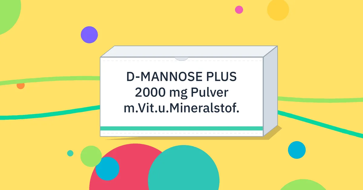 Symbolbild: Packung mit der Aufschrift D-MANNOSE PLUS 2000 mg Pulver m.Vit.u.Mineralstof. (PZN 15609882) – Verfügbarkeit und Bezug in Apotheken in Frankfurt am Main