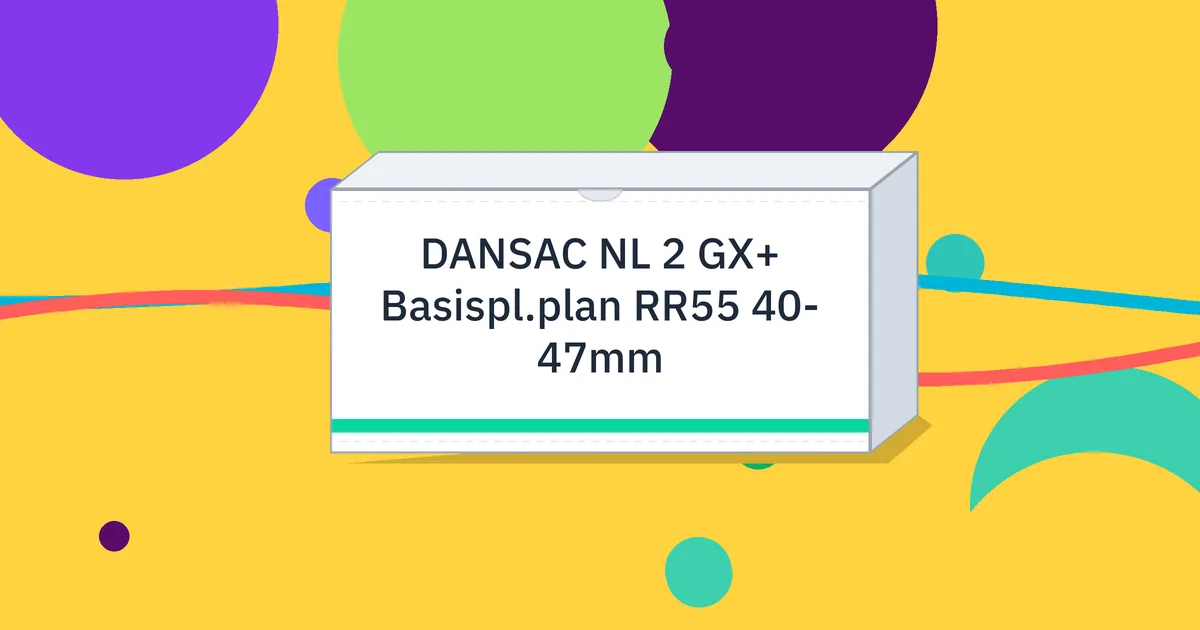 Symbolbild: Packung mit der Aufschrift DANSAC NL 2 GX+ Basispl.plan RR55 40-47mm (PZN 10920397) – Verfügbarkeit und Bezug in Apotheken in Frankfurt am Main