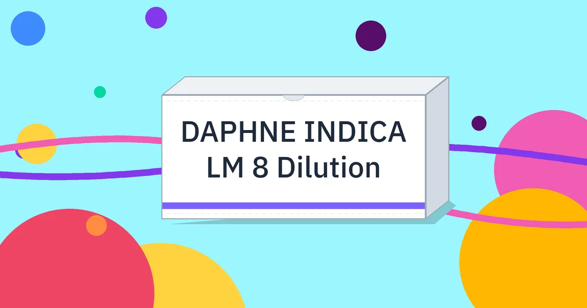 Symbolbild: Packung mit der Aufschrift DAPHNE INDICA LM 8 Dilution (PZN 13461429) – Verfügbarkeit und Bezug in Apotheken in Frankfurt am Main