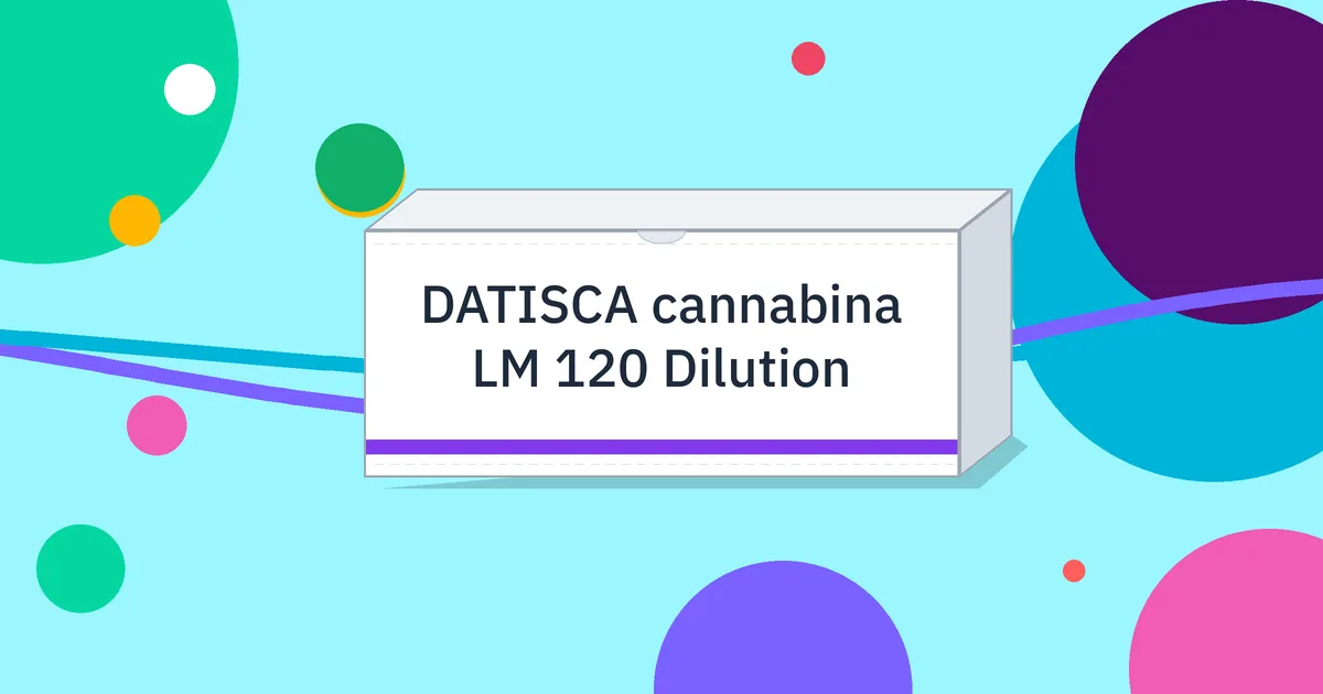 Symbolbild: Packung mit der Aufschrift DATISCA cannabina LM 120 Dilution (PZN 13462245) – Verfügbarkeit und Bezug in Apotheken in Frankfurt am Main