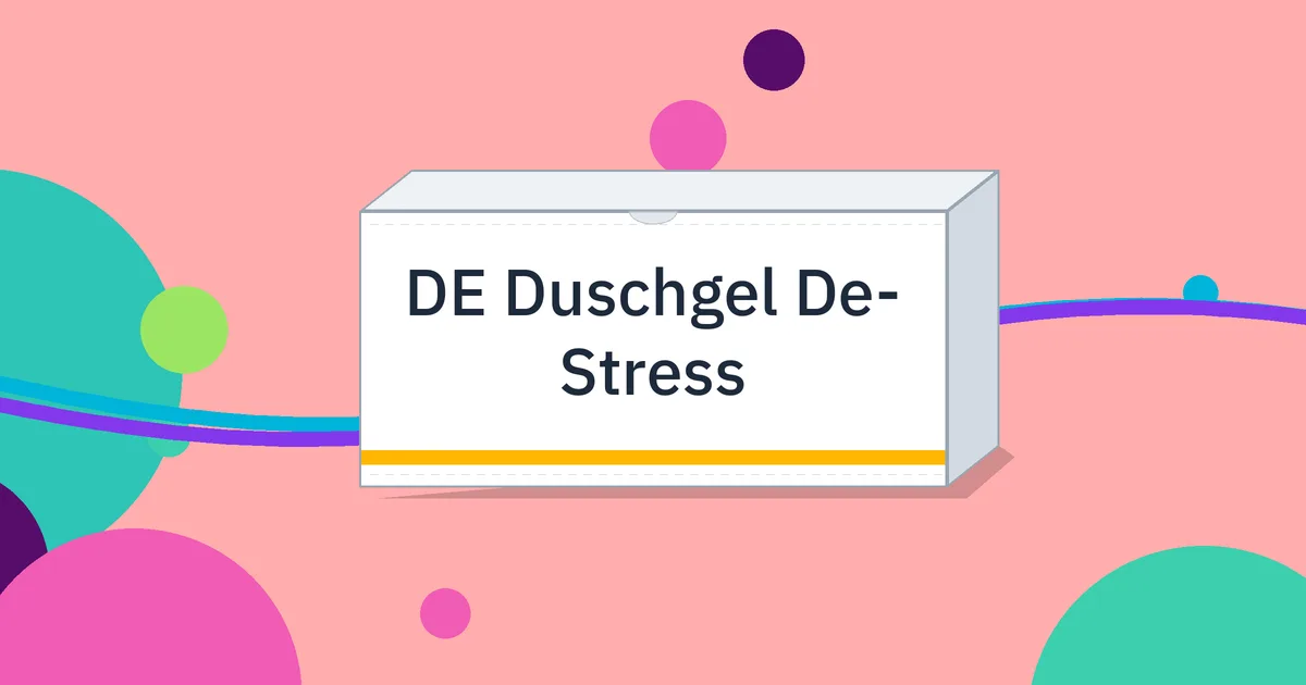 Symbolbild: Packung mit der Aufschrift DE Duschgel De-Stress (PZN 19385988) – Verfügbarkeit und Bezug in Apotheken in Frankfurt am Main
