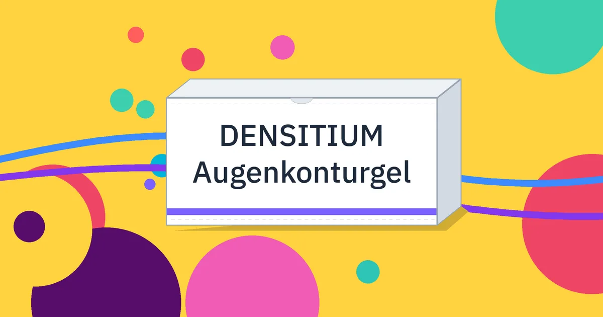 Symbolbild: Packung mit der Aufschrift DENSITIUM Augenkonturgel (PZN 20787551) – Verfügbarkeit und Bezug in Apotheken in Frankfurt am Main