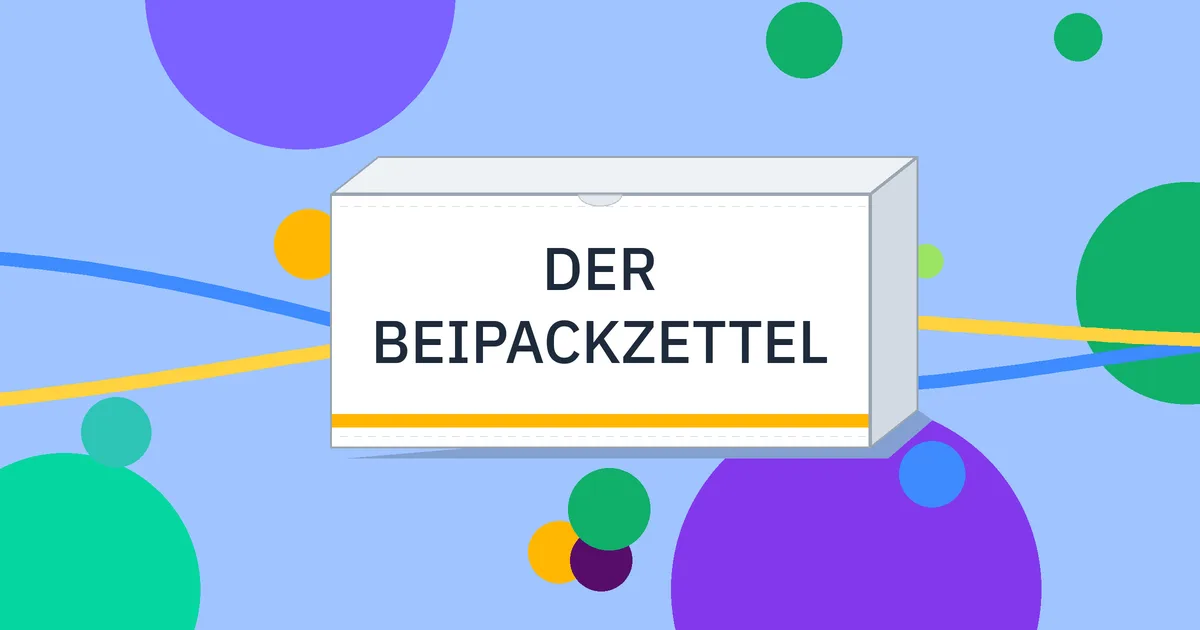 Symbolbild: Packung mit der Aufschrift DER BEIPACKZETTEL (PZN 07232601) – Verfügbarkeit und Bezug in Apotheken in Frankfurt am Main