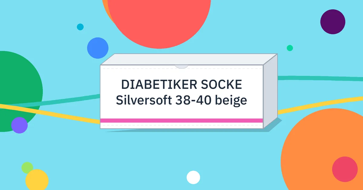 Symbolbild: Packung mit der Aufschrift DIABETIKER SOCKE Silversoft 38-40 beige (PZN 01840334) – Verfügbarkeit und Bezug in Apotheken in Frankfurt am Main