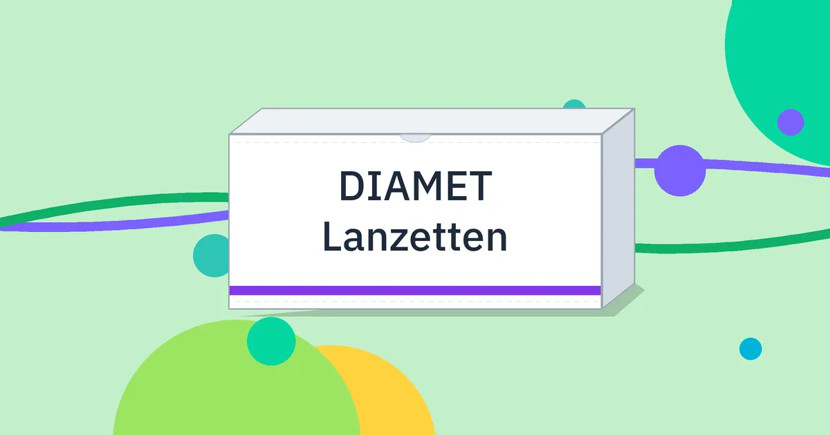 Symbolbild: Packung mit der Aufschrift DIAMET Lanzetten (PZN 05516406) – Verfügbarkeit und Bezug in Apotheken in Frankfurt am Main
