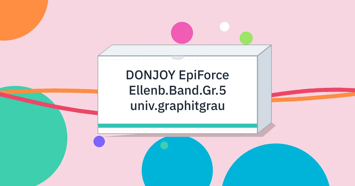Symbolbild: Packung mit der Aufschrift DONJOY EpiForce Ellenb.Band.Gr.5 univ.graphitgrau (PZN 18668477) – Verfügbarkeit und Bezug in Apotheken in Frankfurt am Main