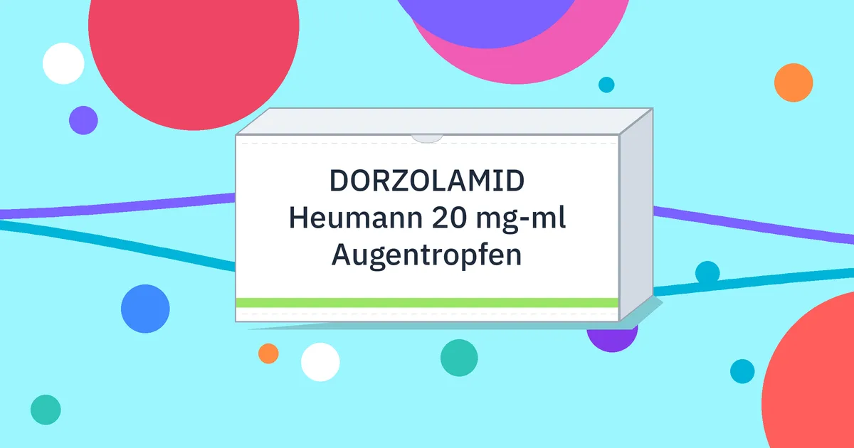 Symbolbild: Packung mit der Aufschrift DORZOLAMID Heumann 20 mg-ml Augentropfen (PZN 09687292) – Verfügbarkeit und Bezug in Apotheken in Frankfurt am Main