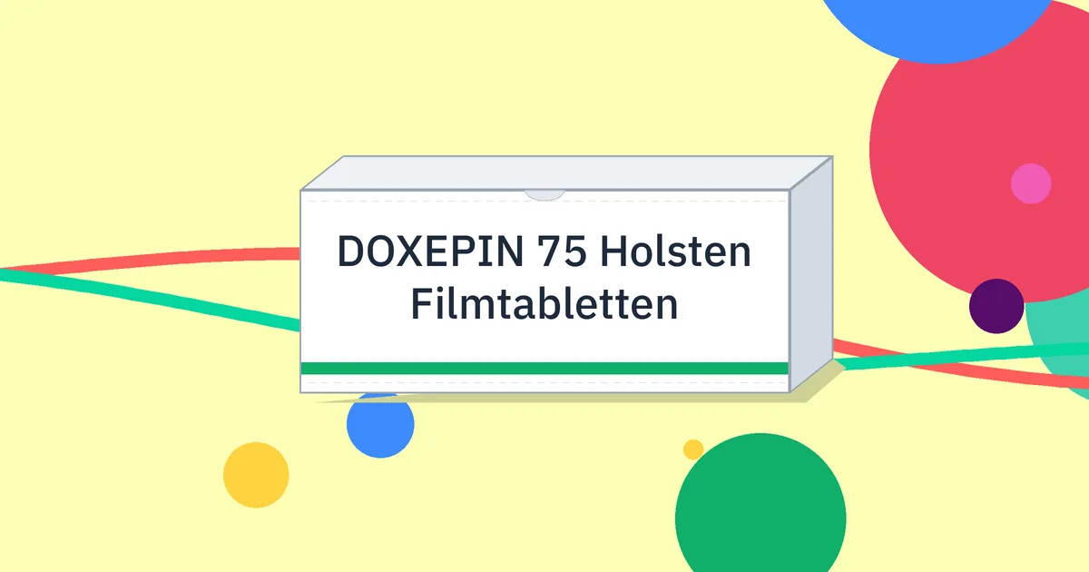Symbolbild: Packung mit der Aufschrift DOXEPIN 75 Holsten Filmtabletten (PZN 06330508) – Verfügbarkeit und Bezug in Apotheken in Frankfurt am Main