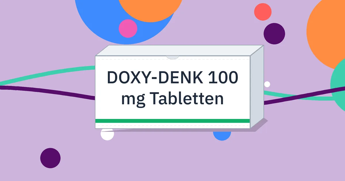 Symbolbild: Packung mit der Aufschrift DOXY-DENK 100 mg Tabletten (PZN 10387968) – Verfügbarkeit und Bezug in Apotheken in Frankfurt am Main
