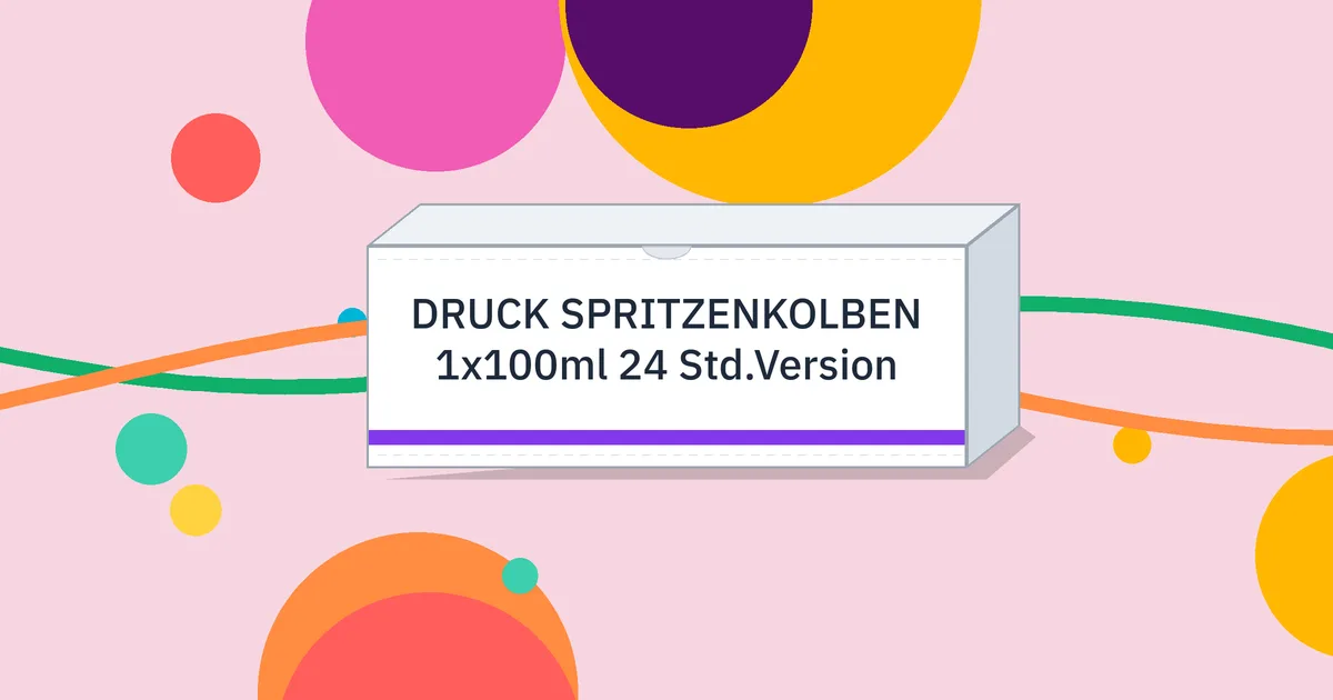 Symbolbild: Packung mit der Aufschrift DRUCK SPRITZENKOLBEN 1x100ml 24 Std.Version (PZN 19817034) – Verfügbarkeit und Bezug in Apotheken in Frankfurt am Main