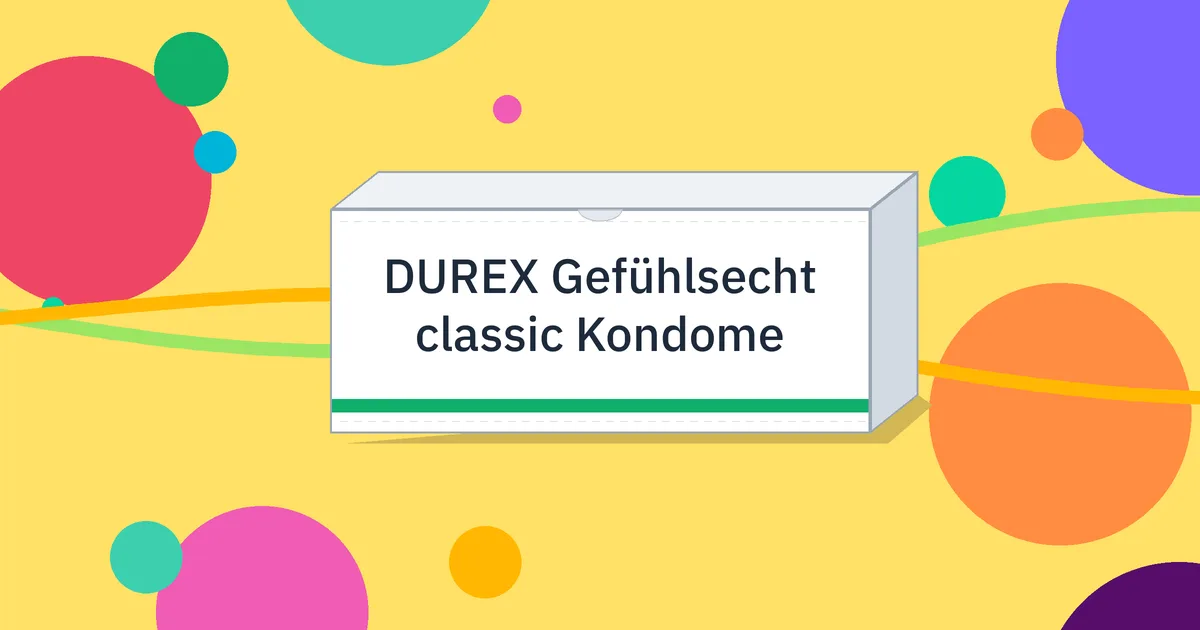 Symbolbild: Packung mit der Aufschrift DUREX Gefühlsecht classic Kondome (PZN 16596667) – Verfügbarkeit und Bezug in Apotheken in Frankfurt am Main