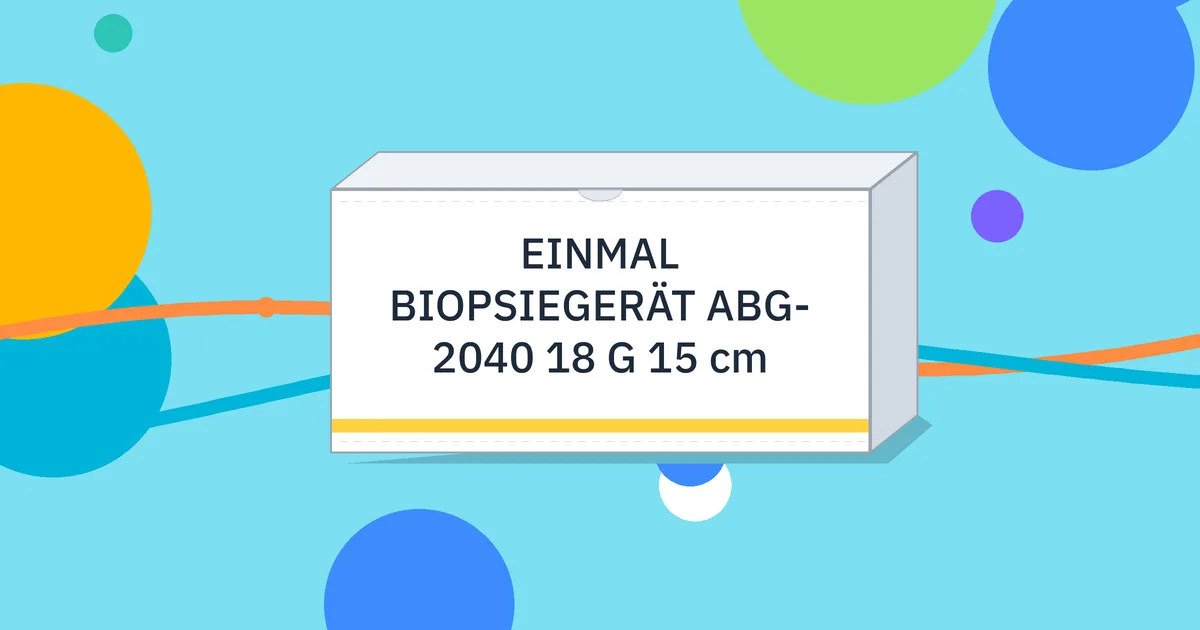 Symbolbild: Packung mit der Aufschrift EINMAL BIOPSIEGERÄT ABG-2040 18 G 15 cm (PZN 15882098) – Verfügbarkeit und Bezug in Apotheken in Frankfurt am Main