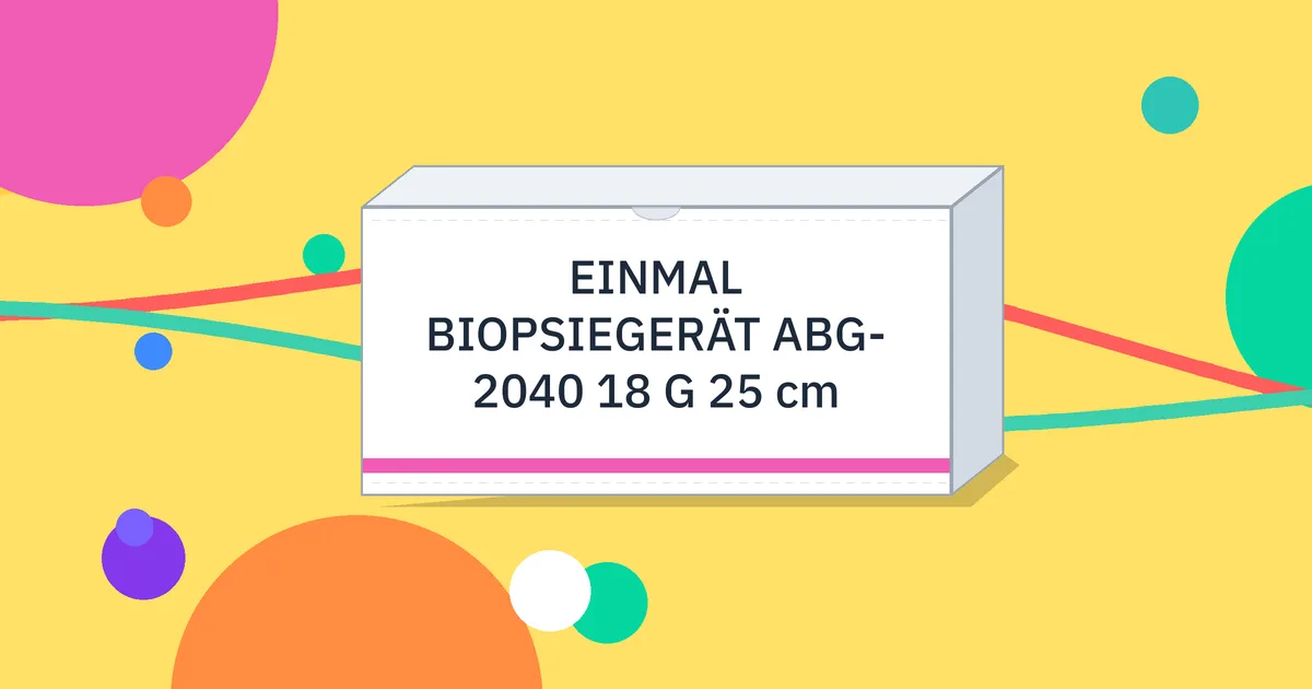 Symbolbild: Packung mit der Aufschrift EINMAL BIOPSIEGERÄT ABG-2040 18 G 25 cm (PZN 15882112) – Verfügbarkeit und Bezug in Apotheken in Frankfurt am Main