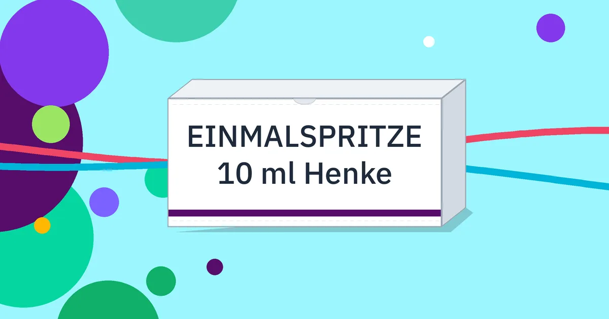Symbolbild: Packung mit der Aufschrift EINMALSPRITZE 10 ml Henke (PZN 04820734) – Verfügbarkeit und Bezug in Apotheken in Frankfurt am Main