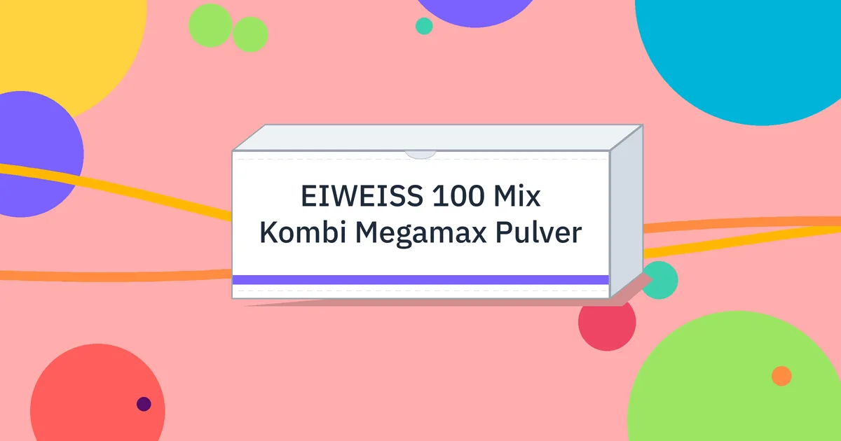 Symbolbild: Packung mit der Aufschrift EIWEISS 100 Mix Kombi Megamax Pulver (PZN 09198044) – Verfügbarkeit und Bezug in Apotheken in Frankfurt am Main