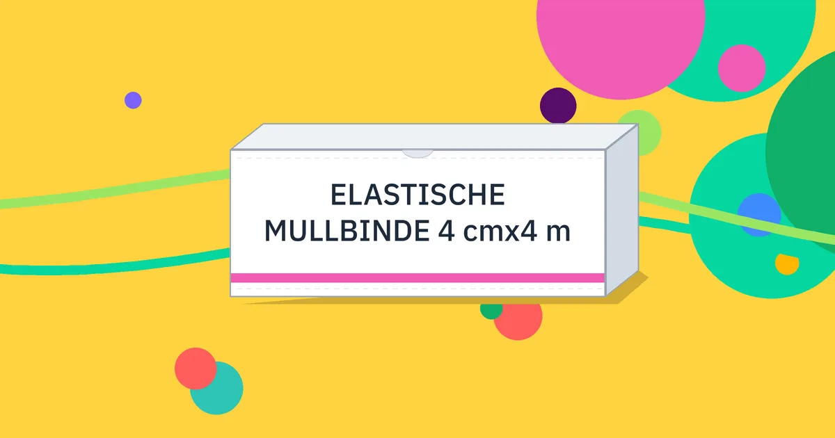 Symbolbild: Packung mit der Aufschrift ELASTISCHE MULLBINDE 4 cmx4 m (PZN 11607254) – Verfügbarkeit und Bezug in Apotheken in Frankfurt am Main