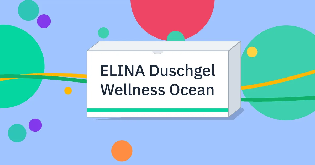 Symbolbild: Packung mit der Aufschrift ELINA Duschgel Wellness Ocean (PZN 10710062) – Verfügbarkeit und Bezug in Apotheken in Frankfurt am Main