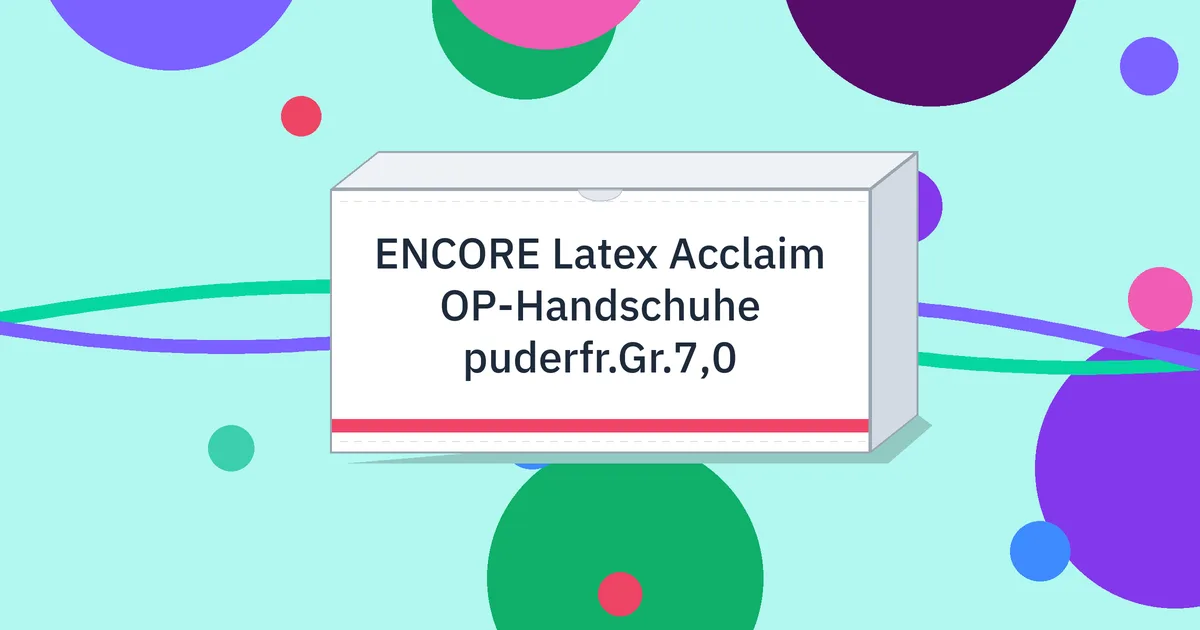 Symbolbild: Packung mit der Aufschrift ENCORE Latex Acclaim OP-Handschuhe puderfr.Gr.7,0 (PZN 13164387) – Verfügbarkeit und Bezug in Apotheken in Frankfurt am Main