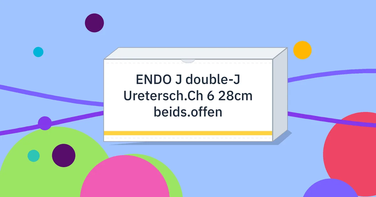 Symbolbild: Packung mit der Aufschrift ENDO J double-J Uretersch.Ch 6 28cm beids.offen (PZN 00439055) – Verfügbarkeit und Bezug in Apotheken in Frankfurt am Main