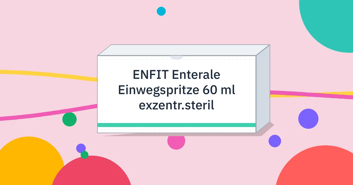 Symbolbild: Packung mit der Aufschrift ENFIT Enterale Einwegspritze 60 ml exzentr.steril (PZN 16807704) – Verfügbarkeit und Bezug in Apotheken in Frankfurt am Main