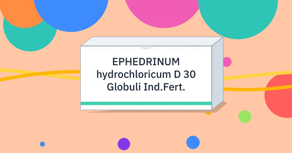Symbolbild: Packung mit der Aufschrift EPHEDRINUM hydrochloricum D 30 Globuli Ind.Fert. (PZN 17688087) – Verfügbarkeit und Bezug in Apotheken in Frankfurt am Main